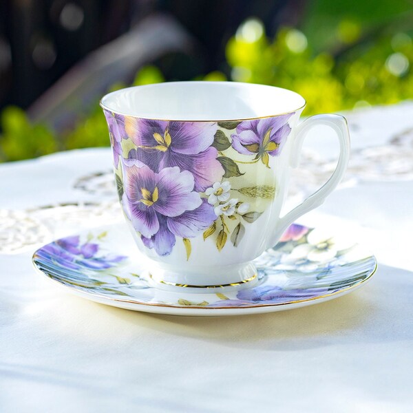 Purple Tea Cup - Etsy