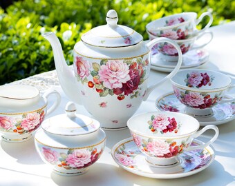 Bone China Tea Set - Etsy