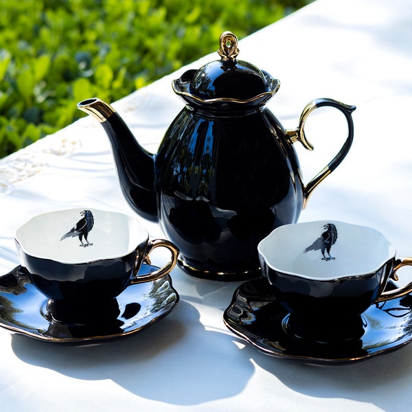 Black Tea Set - Etsy