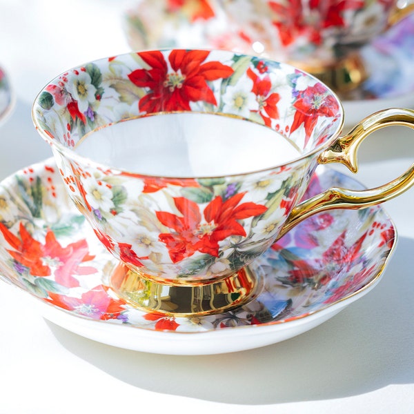 Christmas Tea Cup - Etsy