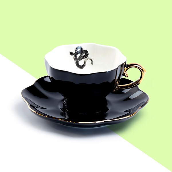 Black Tea Set - Etsy