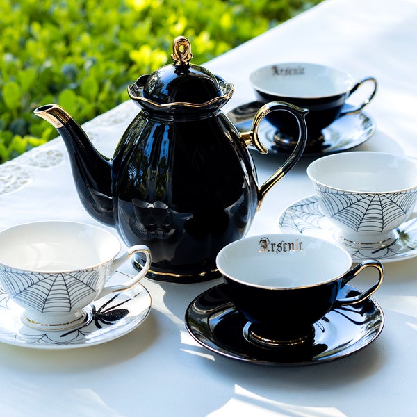 Black Tea Set - Etsy