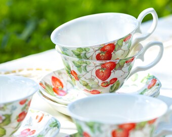 Strawberry Tea Set - Etsy