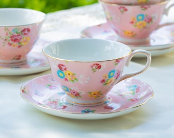 Pink Tea Cup Set | Etsy
