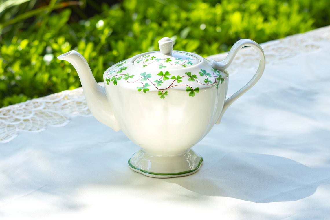 Shamrock 9-piece Fine Porcelain Tea Set Grace Teaware | Etsy
