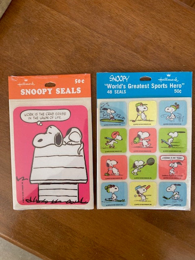 Snoopy Cards and Seals - Etsy