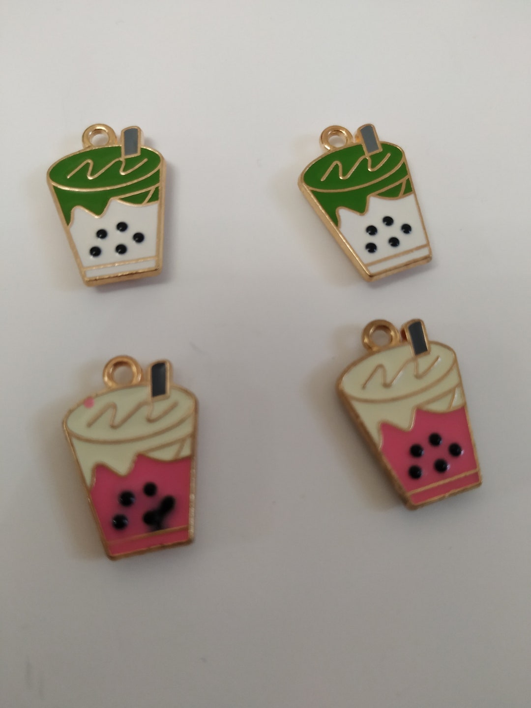 4 Refrigerator Magnets Bubble Tea Pink Green Small Magnets - Etsy