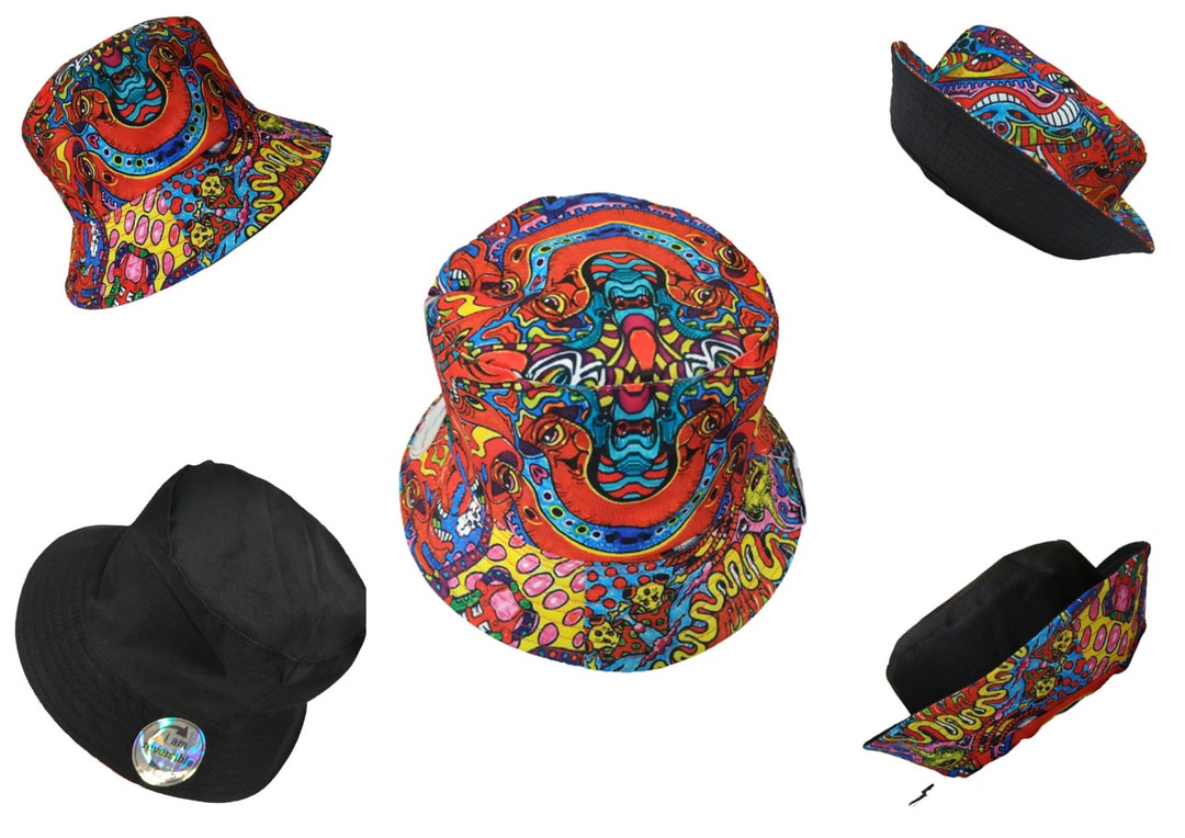 Alien Bucket Hat Reversible Black Unisex One Size Summer Sun - Etsy