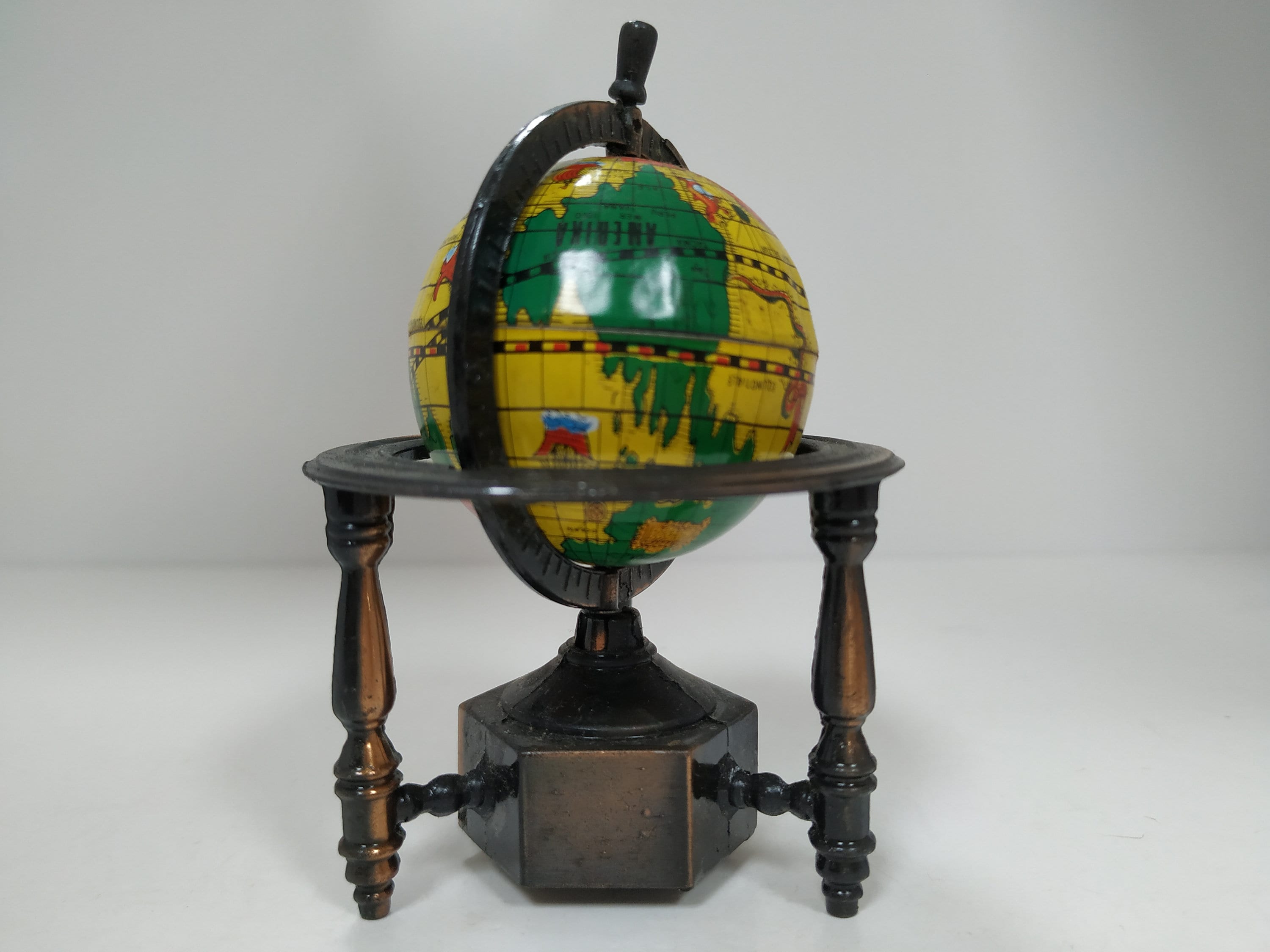 World Globe Pencil Sharpener Metal Die Cast Miniature Display ...