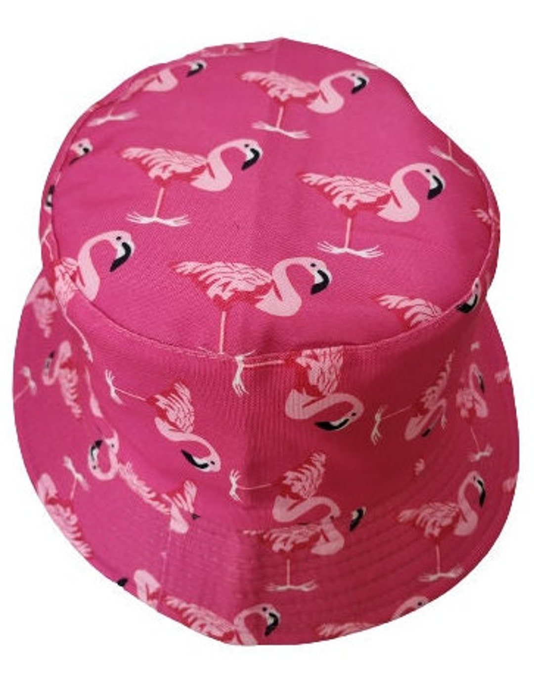 Flamingo Pink Bucket Hat Reversible Unisex One Size Summer Party 100% ...