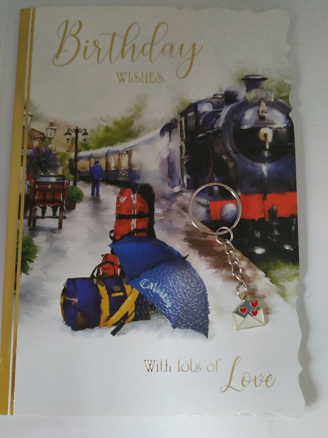 Train Best Wishes Lots of Love Birthday Card With a Love Letter Keyring ...