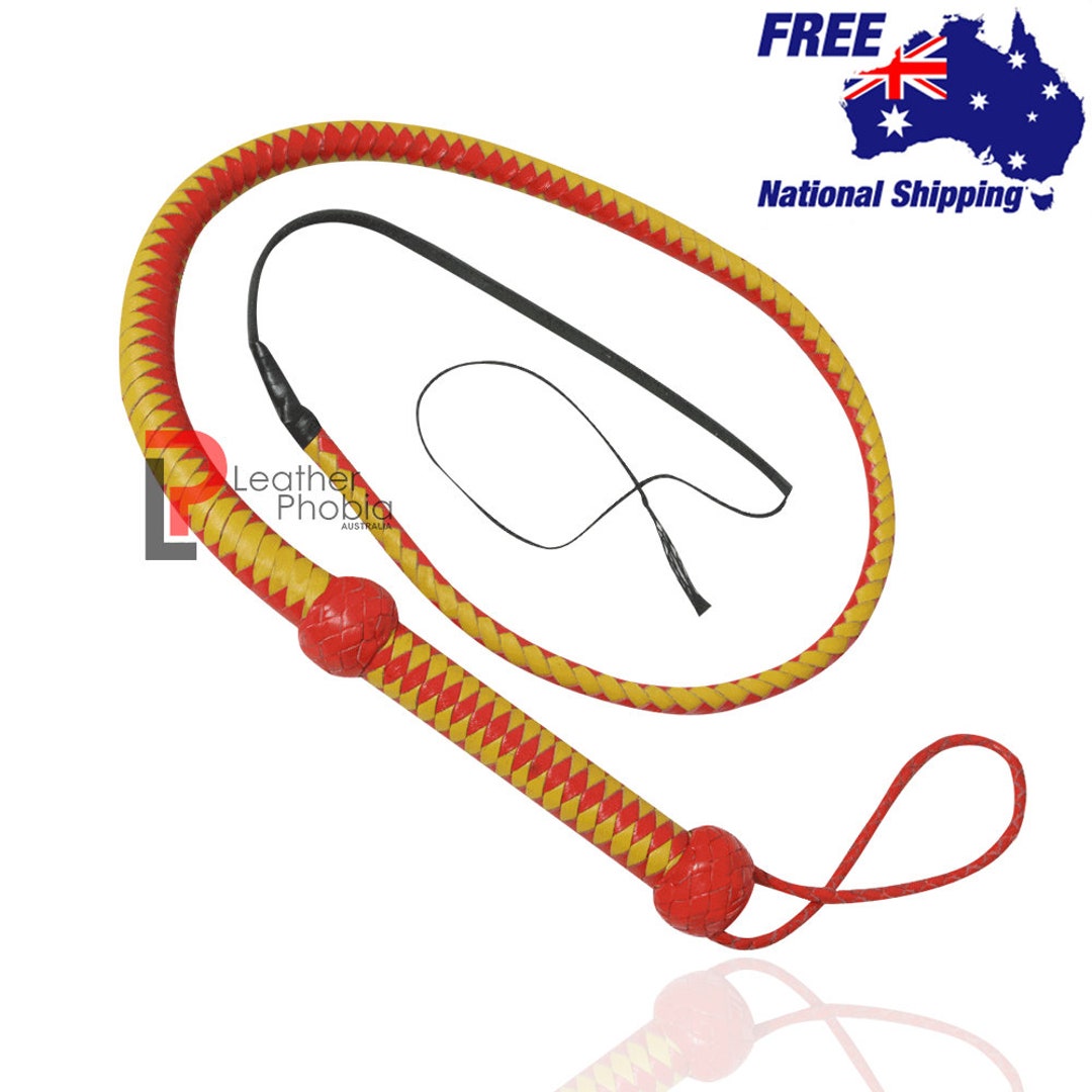 Genuine Cowhide Leather Bullwhip 04 Feet 12 Plaits Equestrian Rope Core ...
