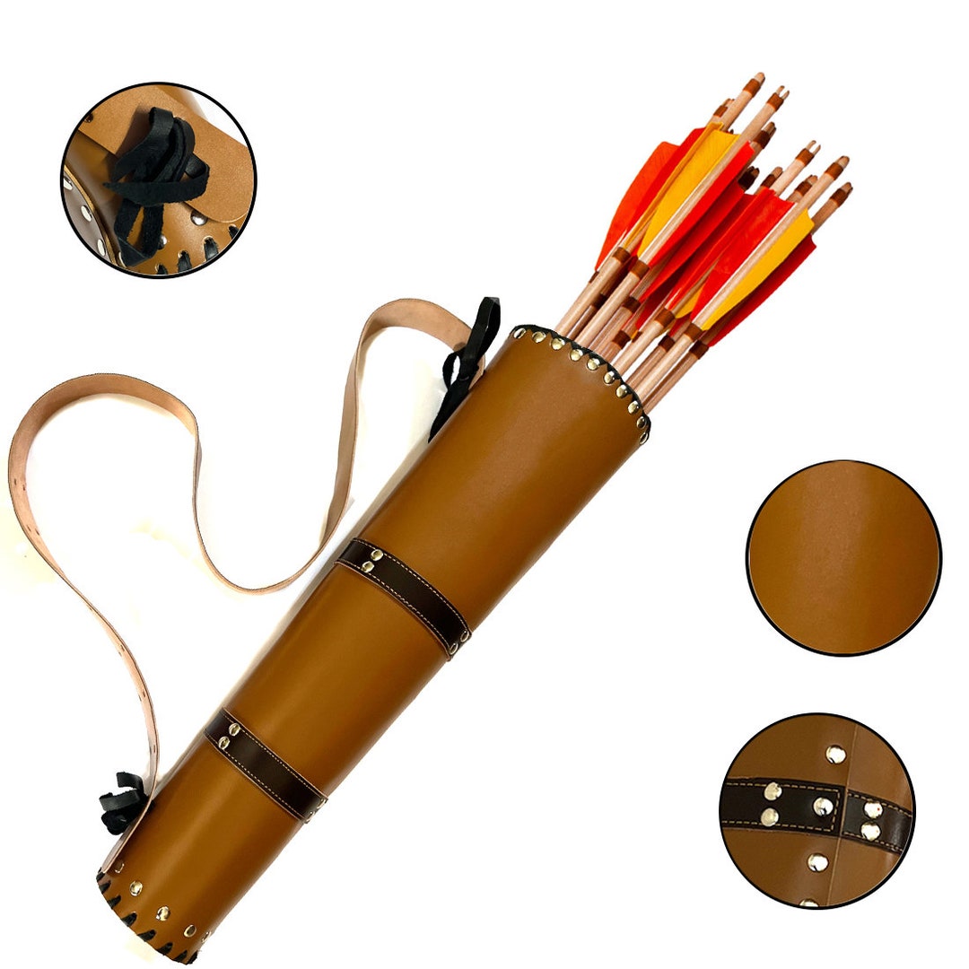 Traditional Arrow Hip Quiver Brown Leather Arrow Holder Fully Handmade ...