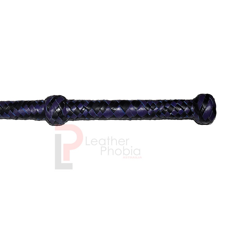 Genuine Cowhide Leather Bullwhip Purple & Black 08 Feet 12 Plaits Rope ...