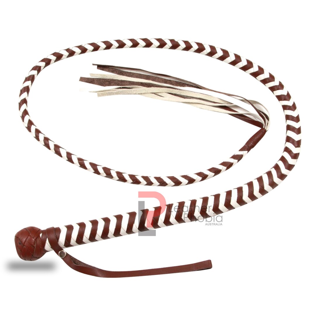 Cowhide Leather Equestrian Bullwhip 4 Feet Long 12 Plaits Rope Core ...