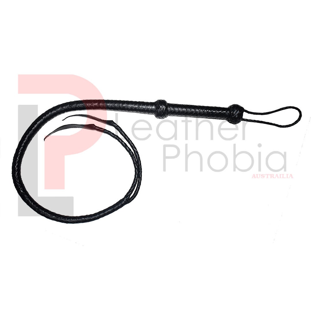 Genuine Cowhide Leather Bullwhip 4 Feet Long Handmade Dragon Tail 12 ...