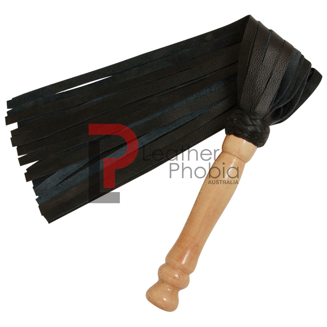 BDSM Toys Real Leather Flogger, Handmade 25 Black Suede Leather Falls ...