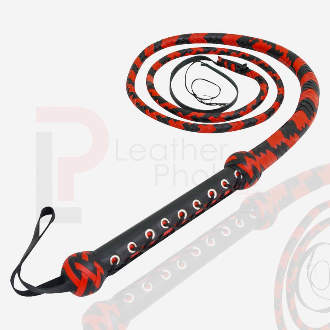 Genuine Cow Hide Leather Bullwhip 6 Feet Long 12 Plaits Bull Whip ...