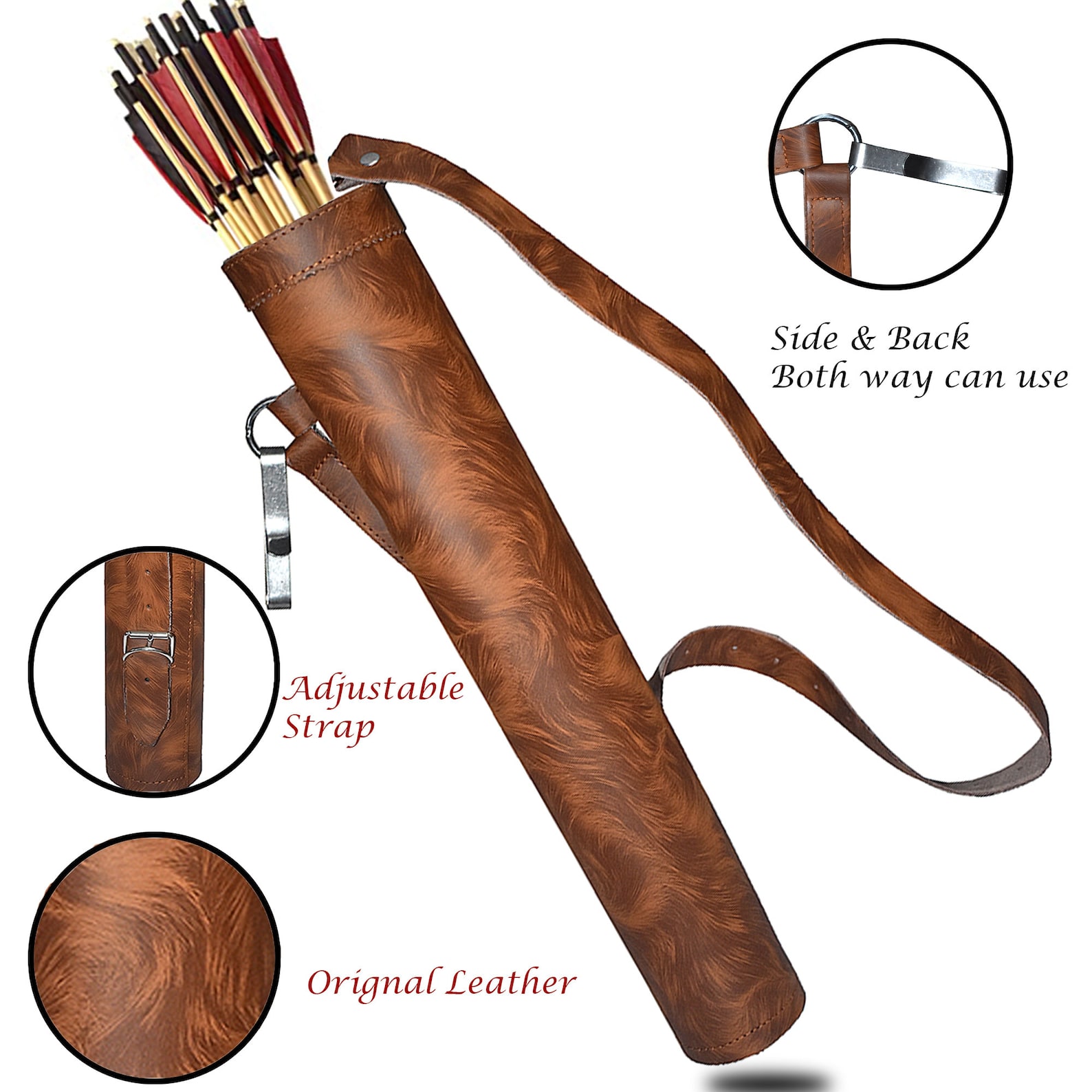 Arrow Quivers Back/side Arrow Quivers, 18long Genuine Suede Arrow ...