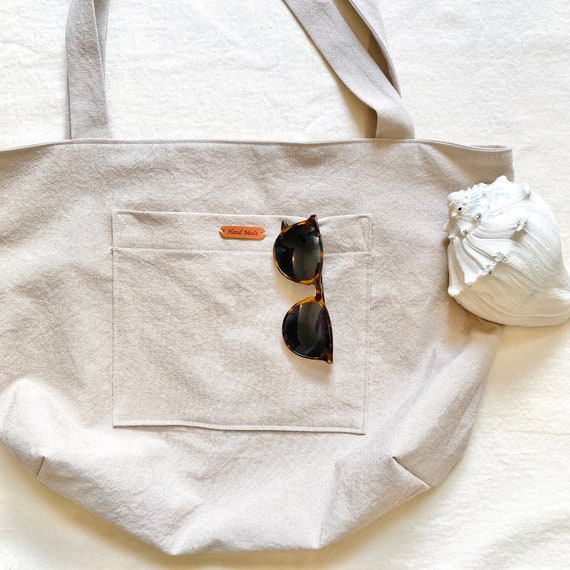 Handmade Beach Tote Bag With Pockets // Beach Bag // Pool Bag - Etsy