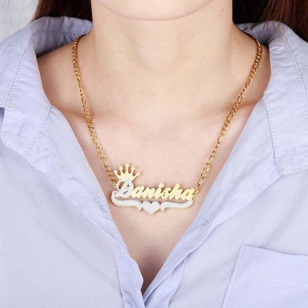 Double Plated Name Necklace - Etsy