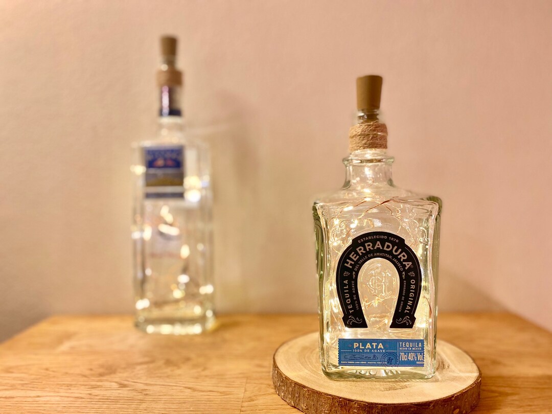 Tequila Herradura Lantern Bottle Lamp Upcycled Gift Idea Home Decor - Etsy