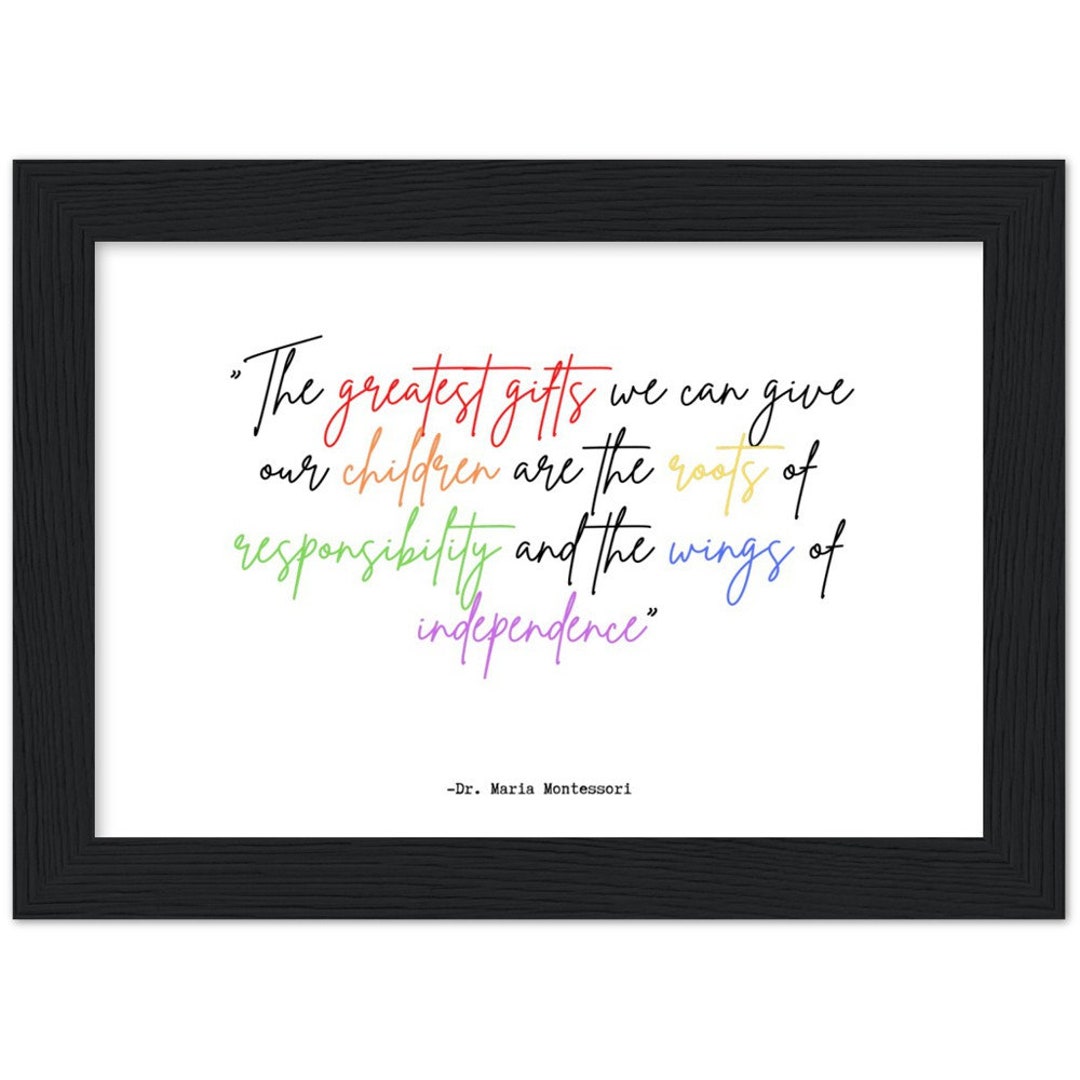 Montessori Framed Quote, Maria Montessori Parent & Children Quotes ...