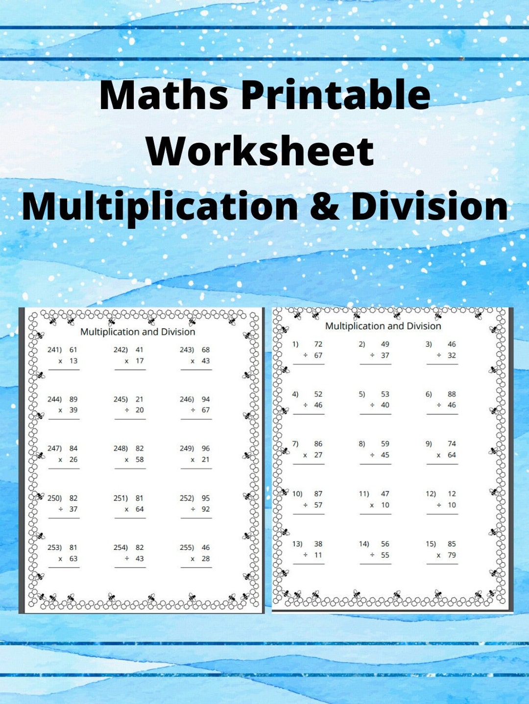 Math Bee Worksheets Bundle: Over 100 Pages of Math Worksheets ...