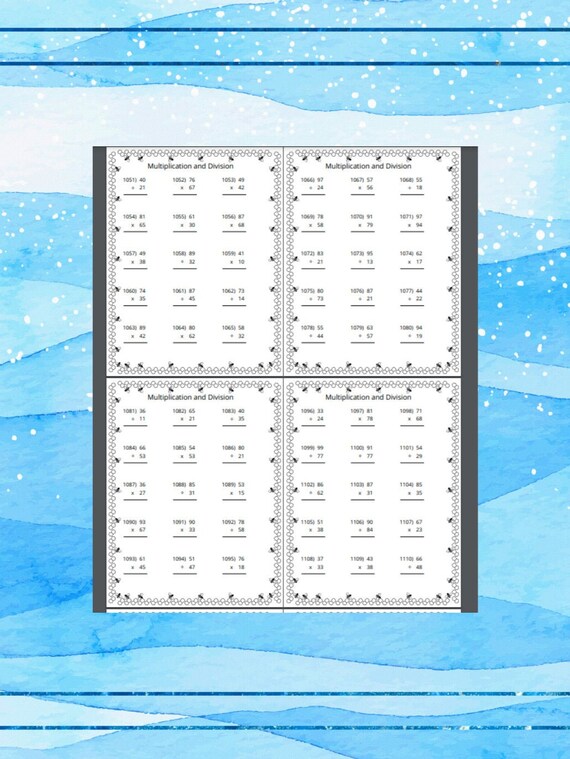 Math Worksheets Multiplication And Division