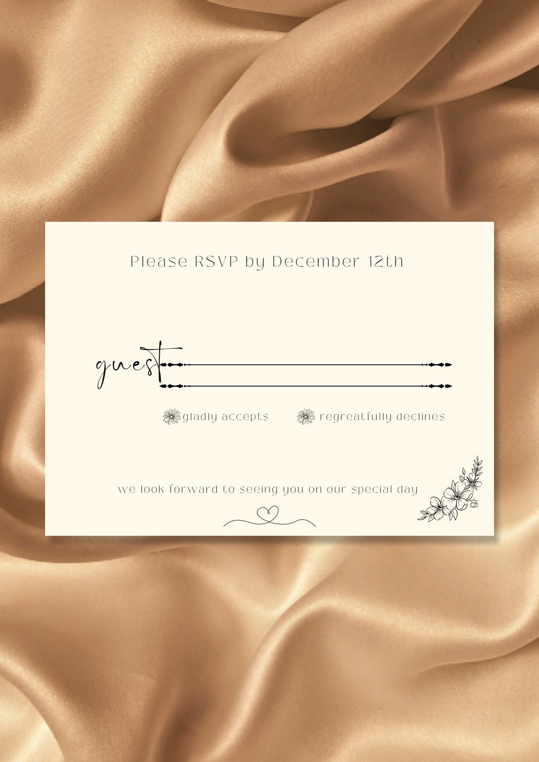 Simple Wedding RSVP CANVA Template - Etsy
