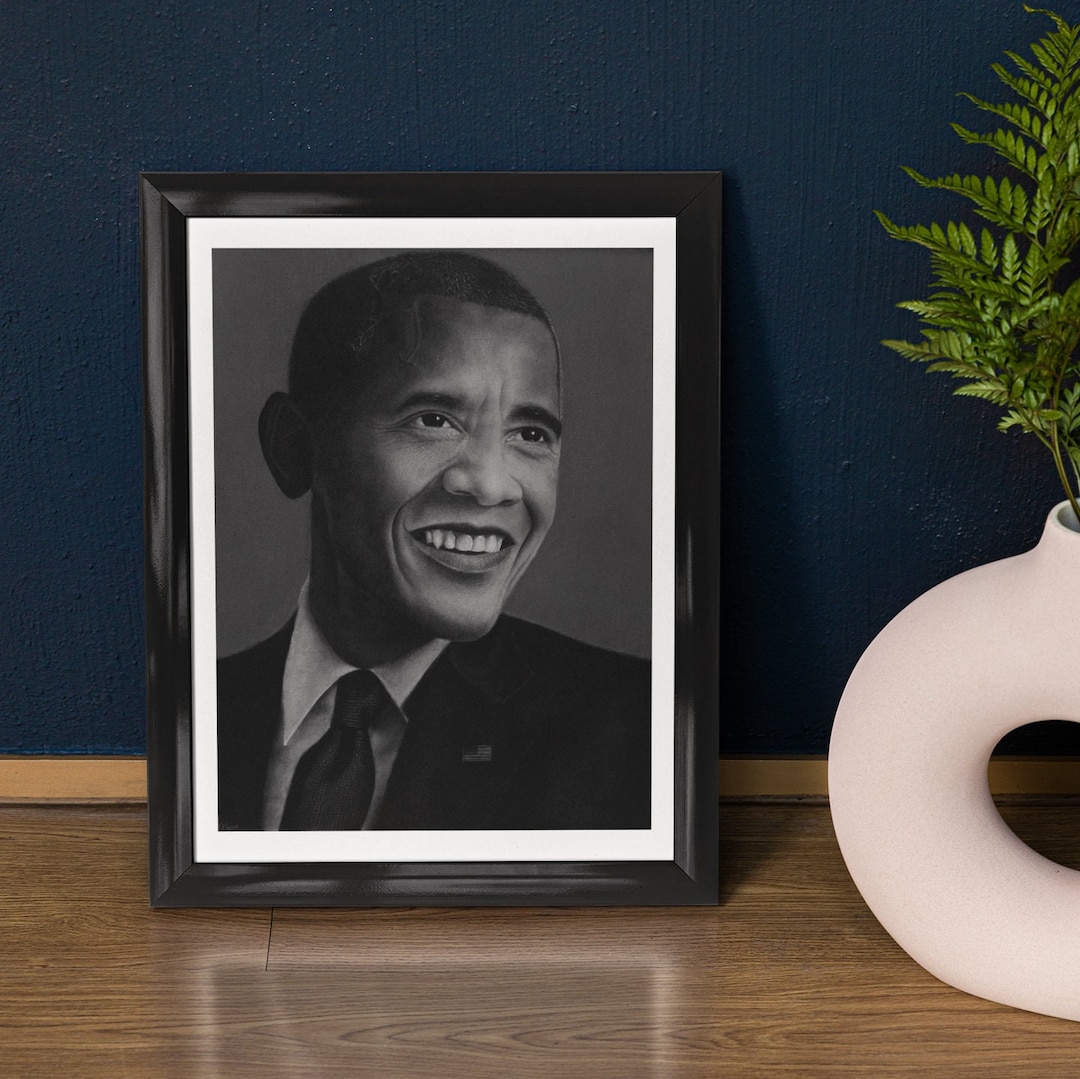 Barack Obama Portrait Fine Art Print Charcoal Drawing - Etsy