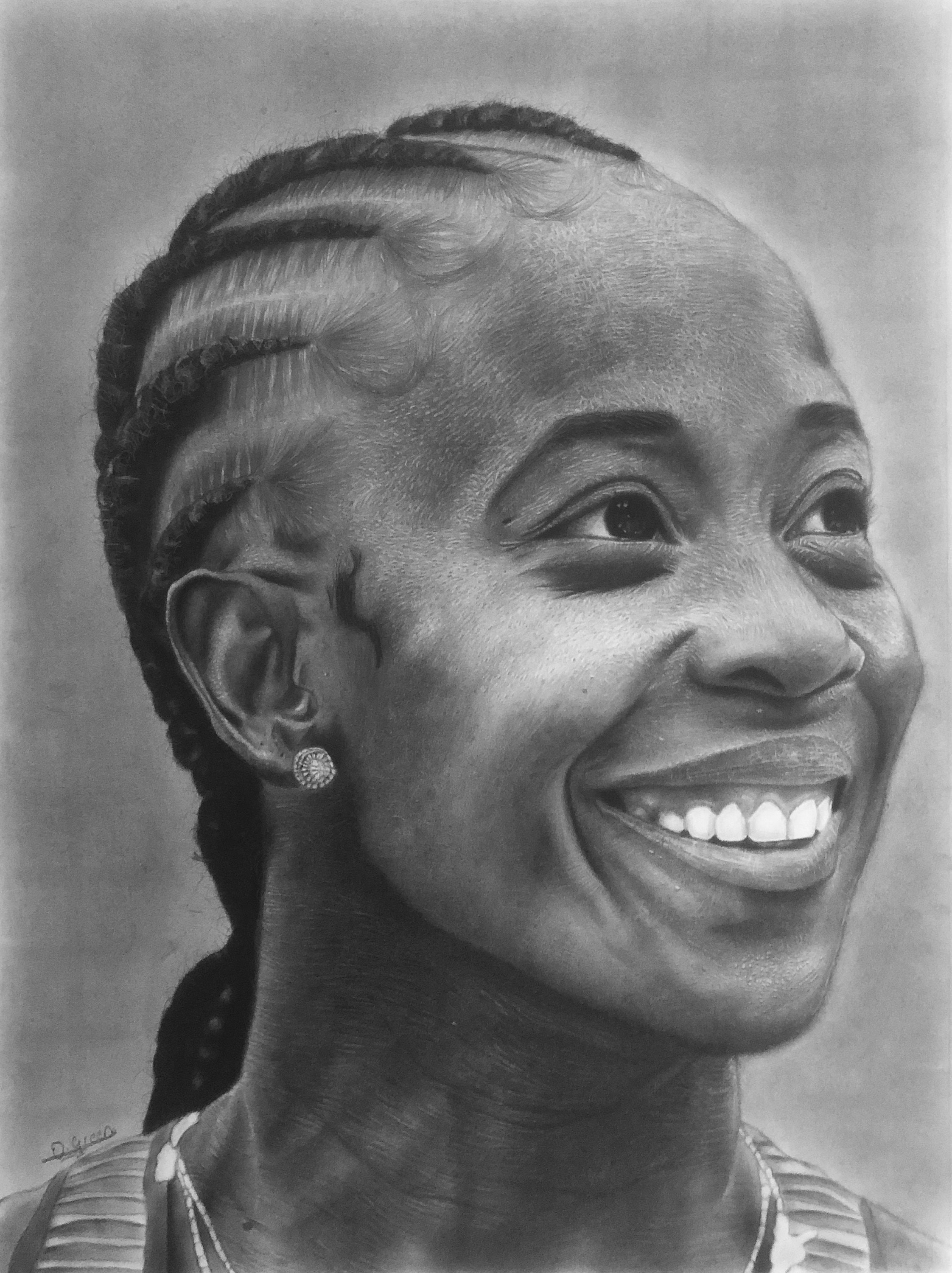 Shelly-ann Fraser-pryce Drawing, Pencil Portrait, Art Print, Charcoal ...