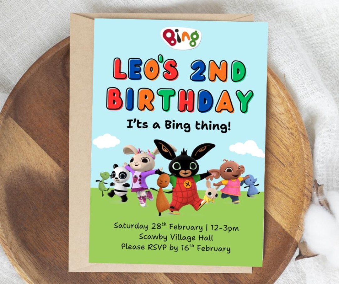 Bing Customisable Party Invitation - Etsy
