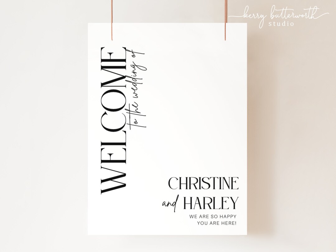 Harley Welcome Sign Portrait | Welcome to Our Wedding Template Sign ...