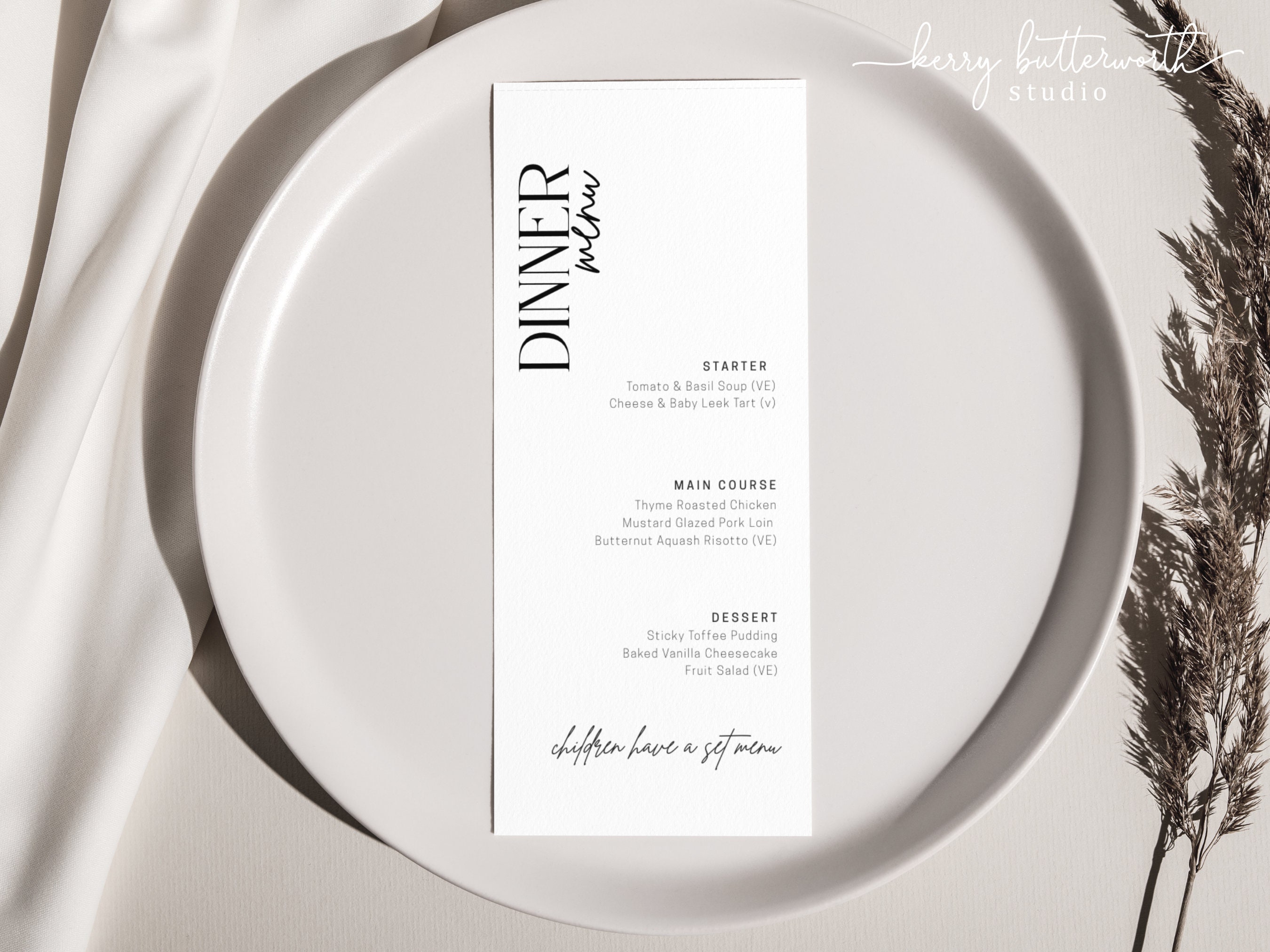 Menu & Name Card - Etsy