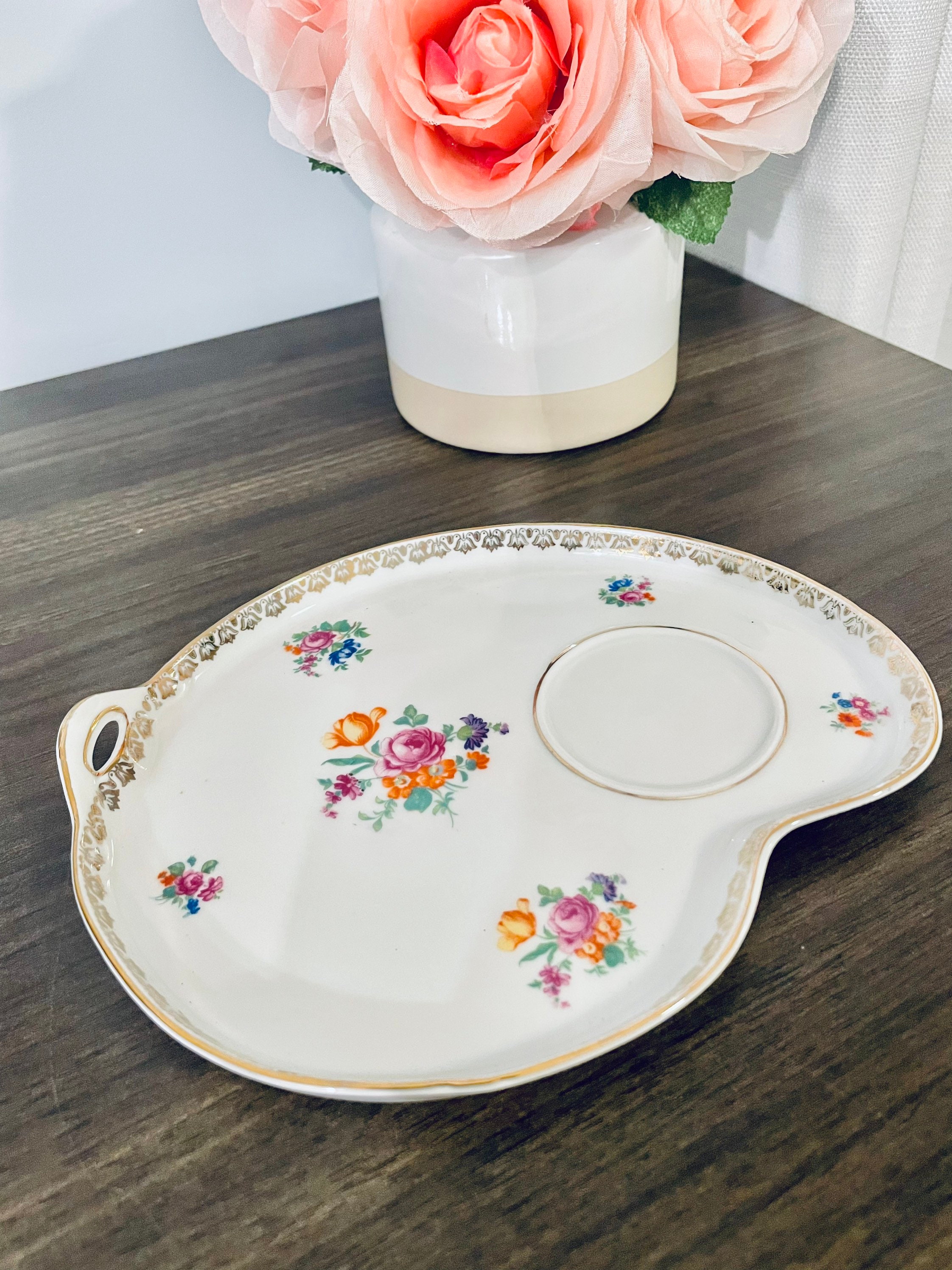 Beautiful Vintage Made in Czechoslovakia Tea Cup Set With Snack Plate ...