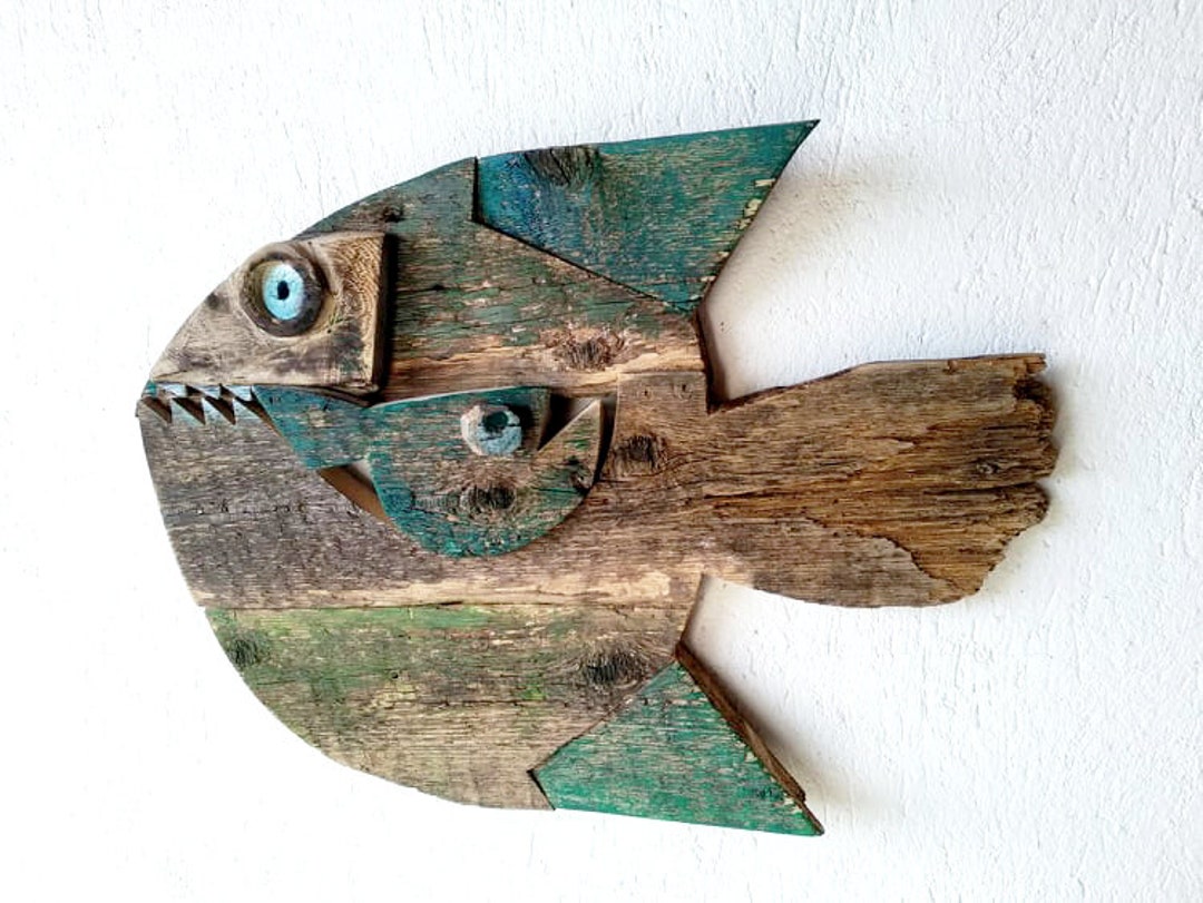 Wooden Fish for the Wall Fish Art Rustic Wood Fish Wooden - Etsy
