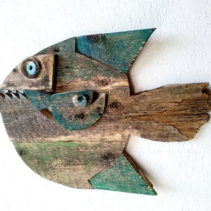 Wooden Fish for the Wall Fish Art Rustic Wood Fish Wooden - Etsy