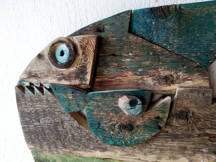 Wooden Fish for the Wall Fish Art Rustic Wood Fish Wooden - Etsy