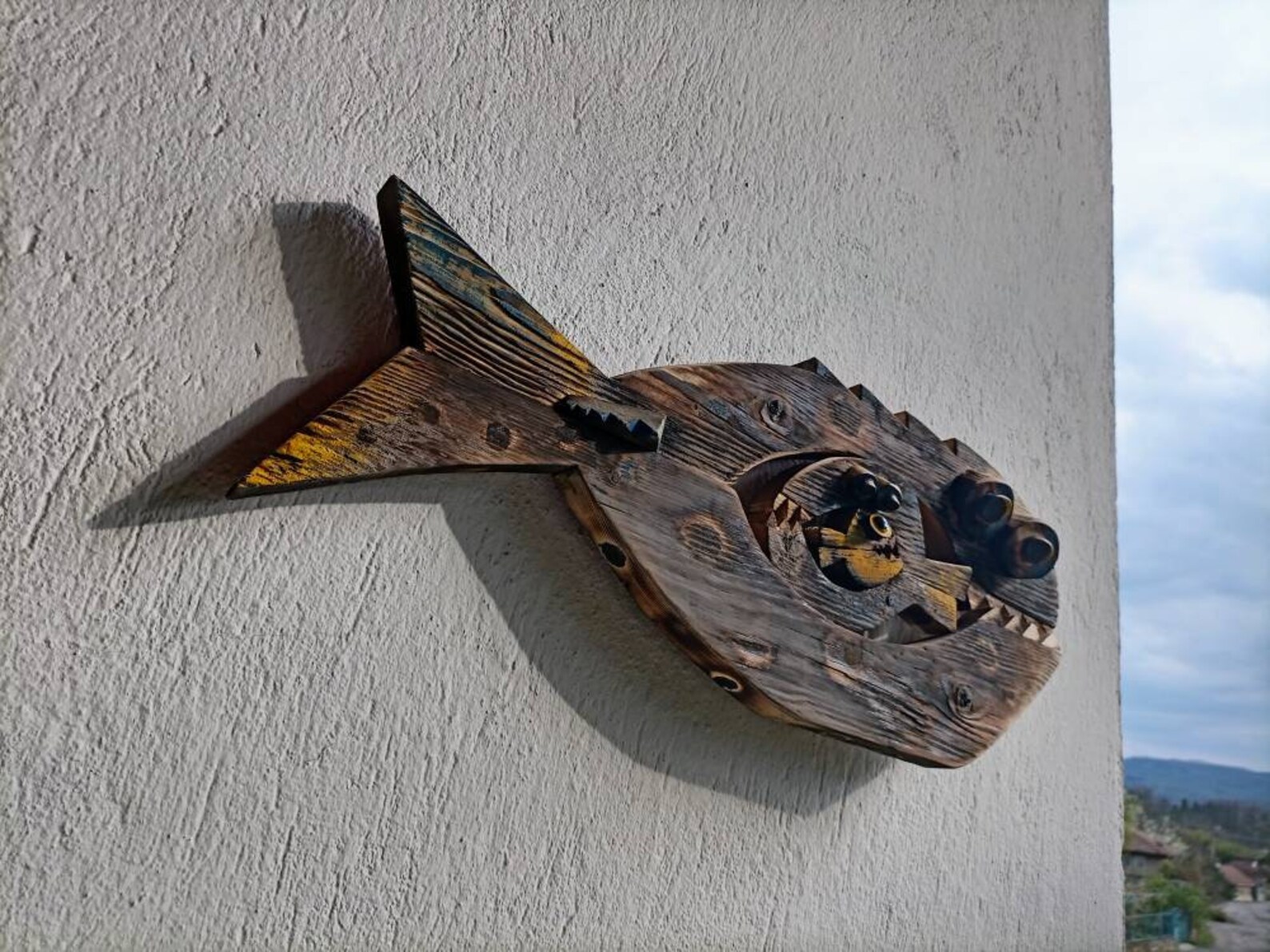 Wood Fish Sculpture, Cubist Fish Relief, Hand Made Wood Relief - Etsy