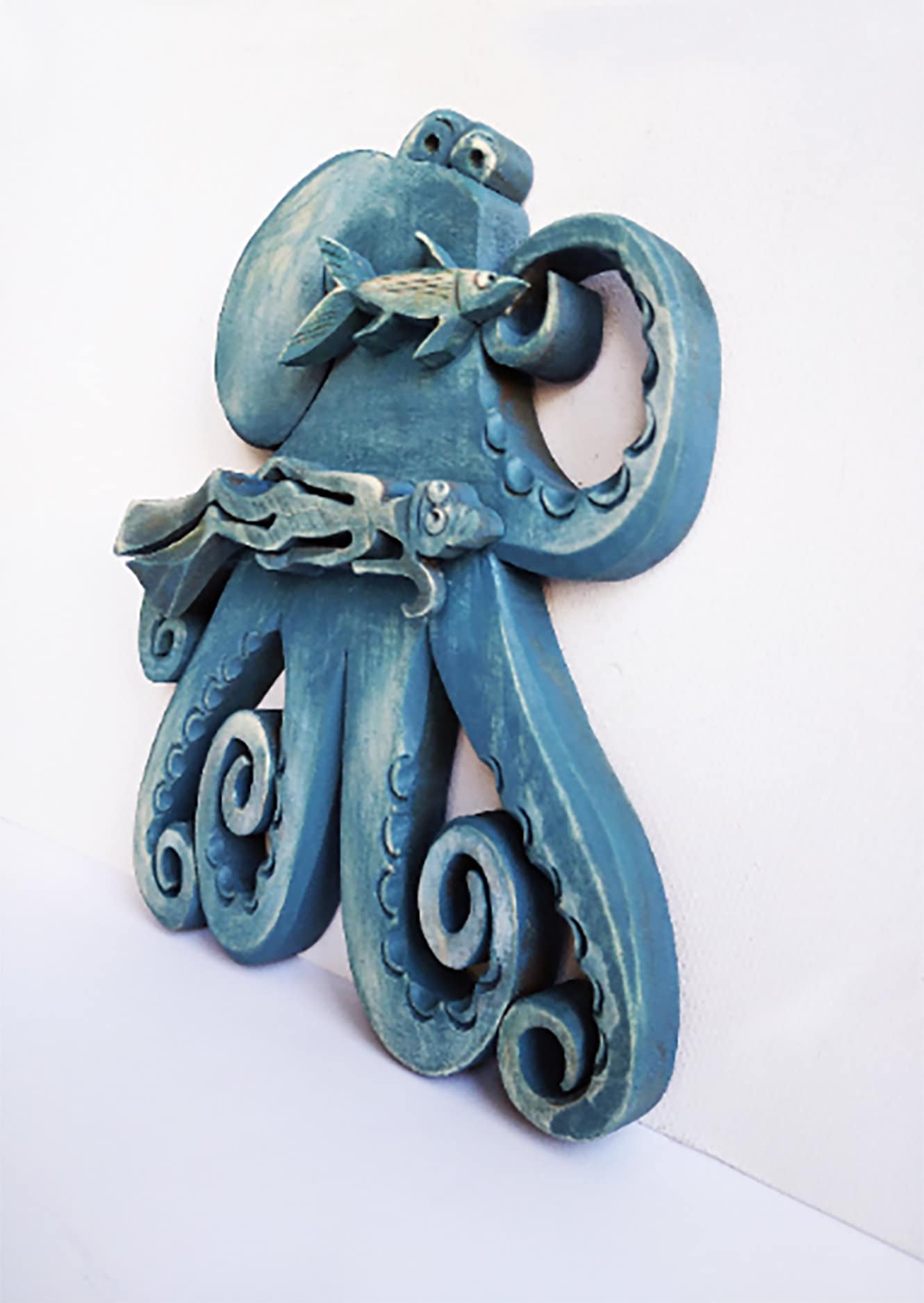 Hand Carved Wooden Octopus Wall Decor: Ocean Creature Art - Etsy