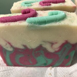 Minty Candy Cane Artisan Soap, Holiday Soap, Christmas Soap, Peppermint ...