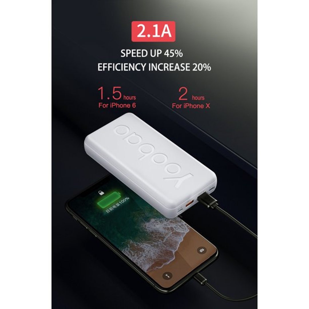 Portable Battery Backup Charger 20000mah Compact External Power Bank ...