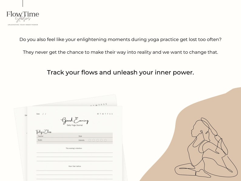 Daily Yoga Journal Digital Yoga Planner Printable Journal Yoga Check-in ...