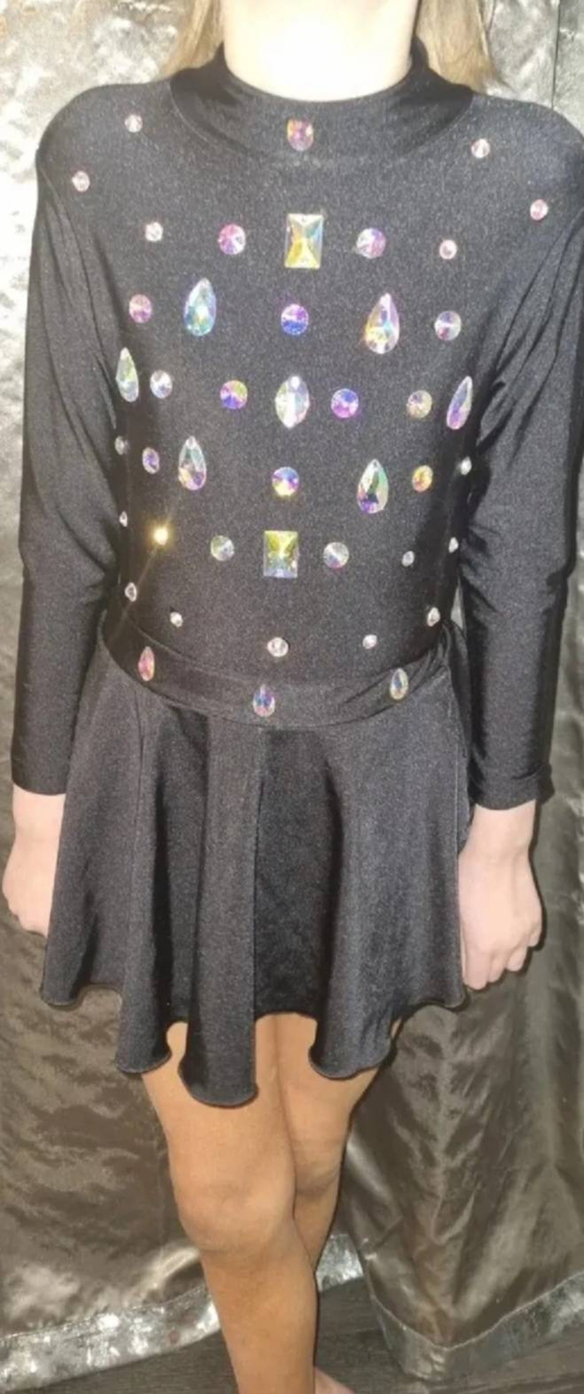 Custom Made Crystal Inbetween Dress With Matching Cuffs ... Belt and ...