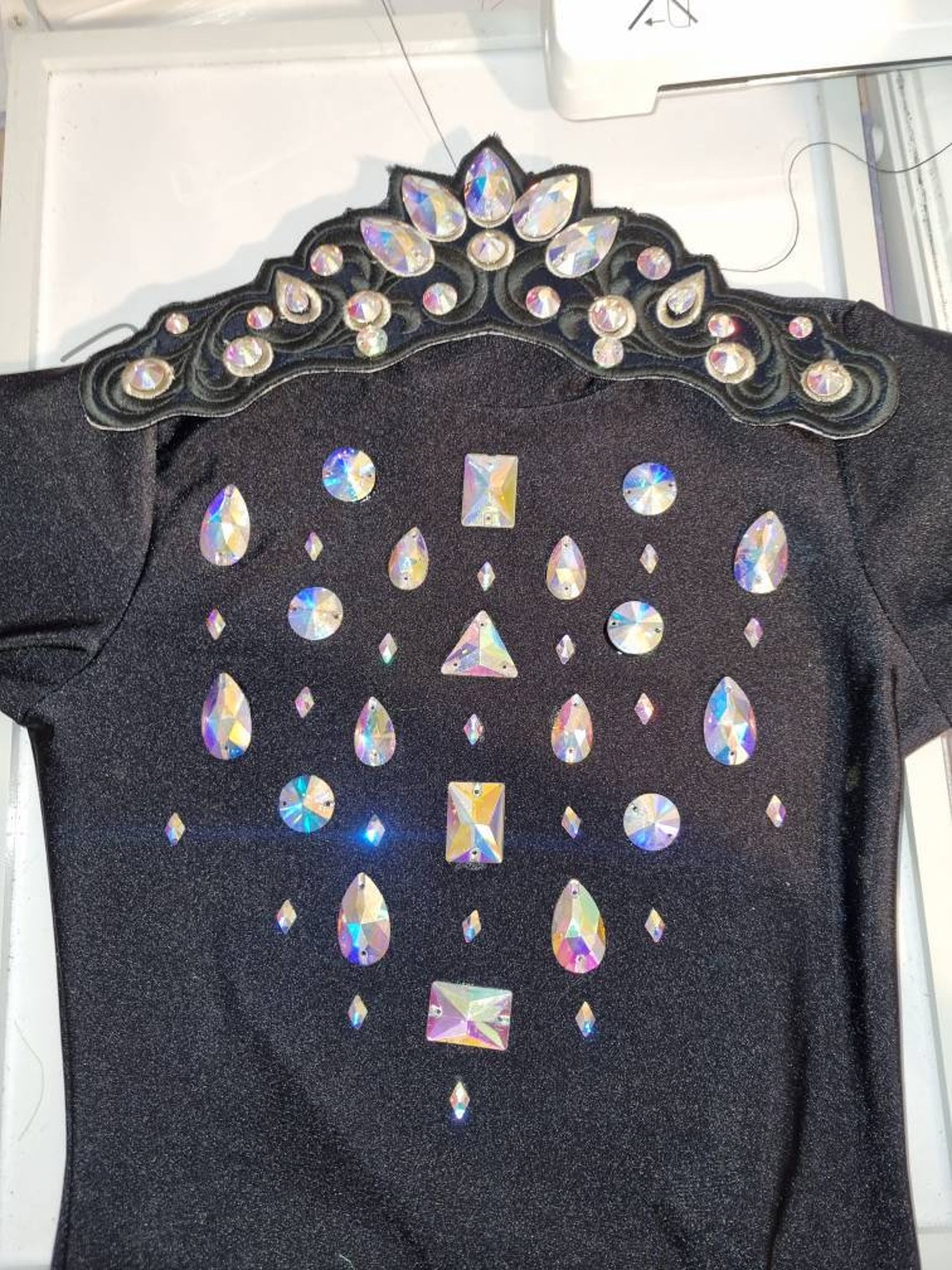 Custom Made Crystal Inbetween Dress With Matching Cuffs ... Belt and ...