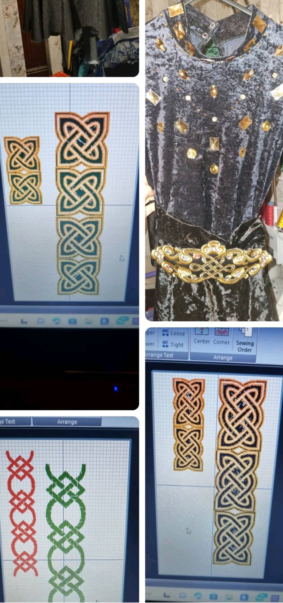 Custom Made Crystal Inbetween Dress With Matching Cuffs ... Belt and ...