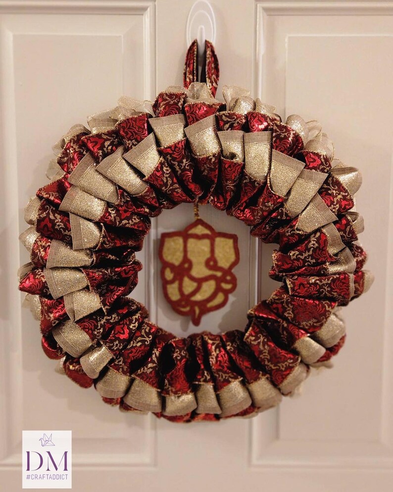 Front Door Ribbon Wreath/ Diwali Theme Wreath/housewarming Gift/diwali ...