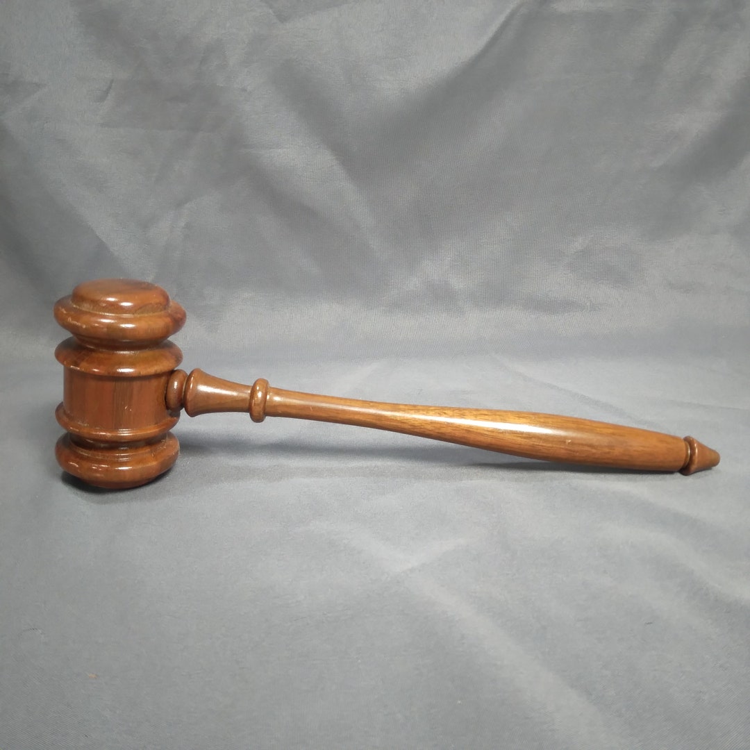 Vintage Solid Wood Gavel, Judge Auctioneer Mallet Wooden Hammer 10 Long ...