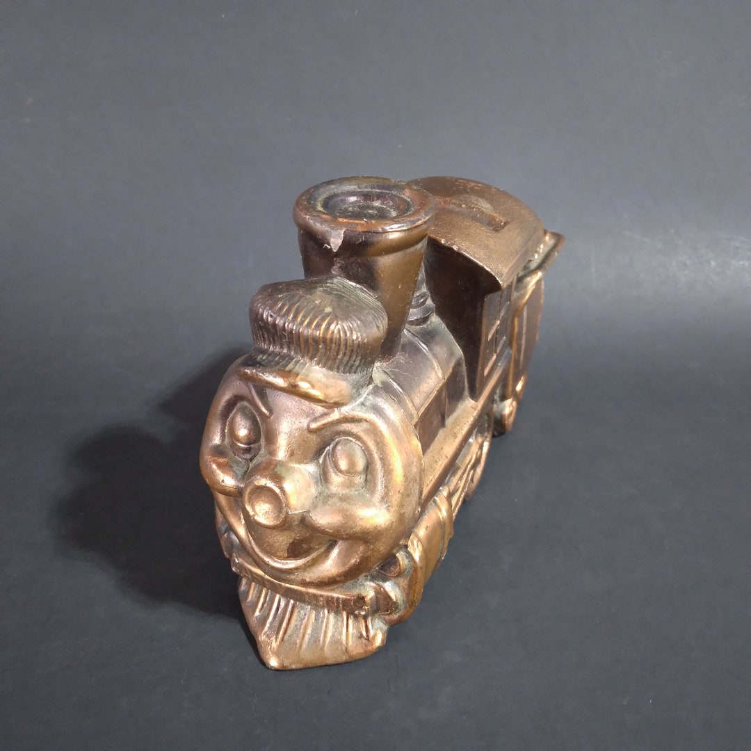 Copper Colored Cast Metal Train Locomotive Coin Bank 5 - Etsy